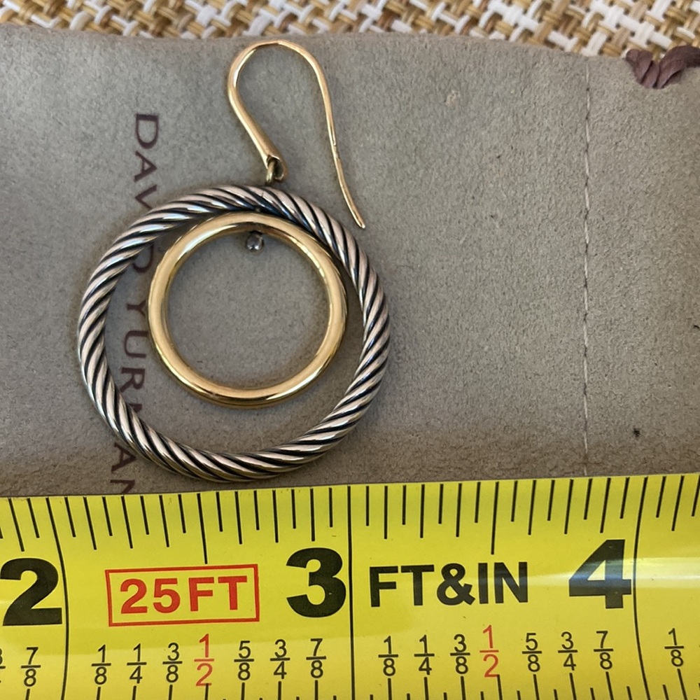 David Yurman Mobile .925/18k Gold Cable Earrings - Gem